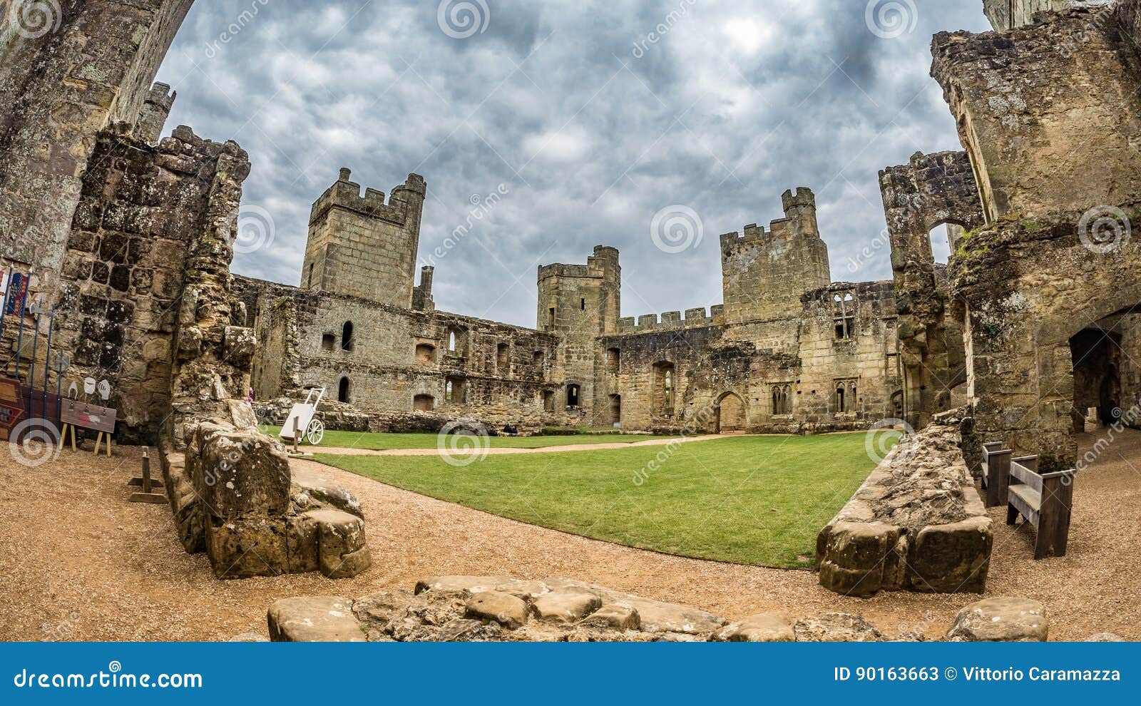 View of the Interior of the Ruins of a Medieval Castle Stock Image ...