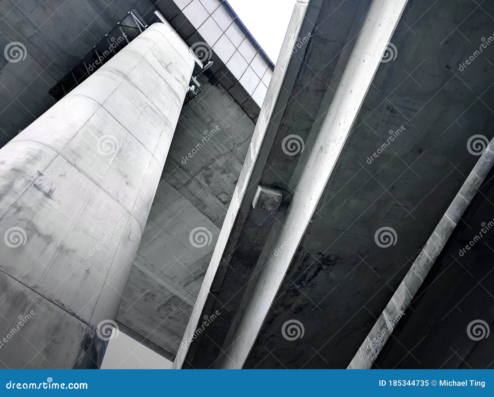 View of Intersecting Concrete Bridges with Defined Geometry and Shadows ...
