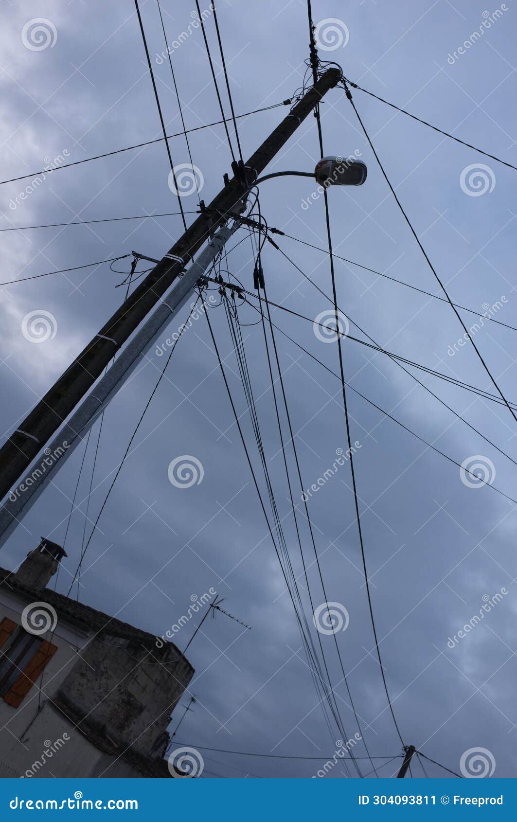View of the Intersection of Numerous Electrical and Telephone Wires ...