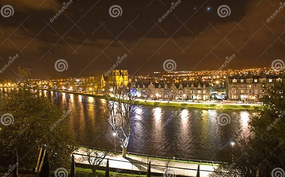 View from Inverness Castle at Night. Editorial Photo - Image of ...