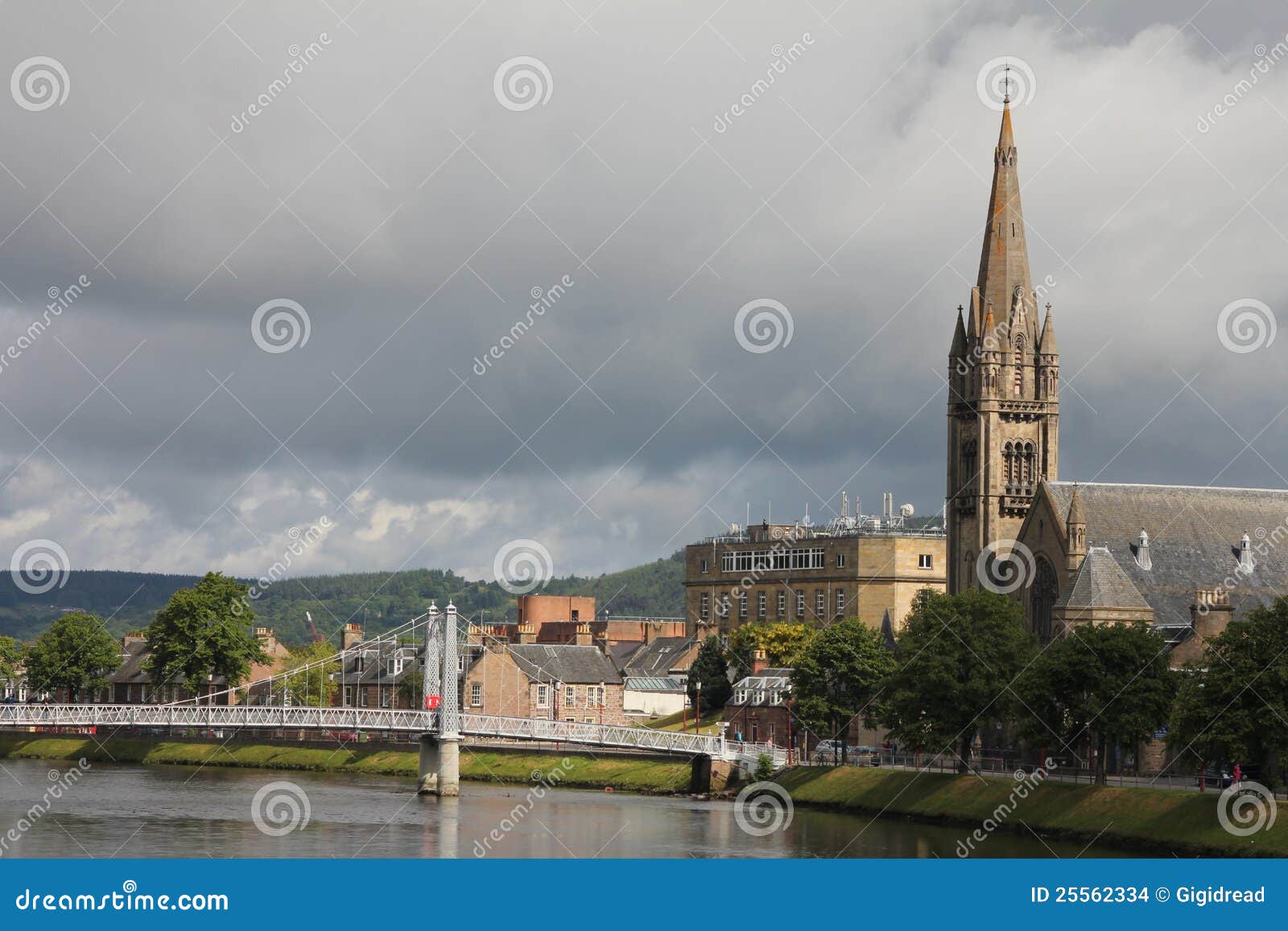 View of Inverness, in Scotland Stock Photo - Image of bridge, water ...