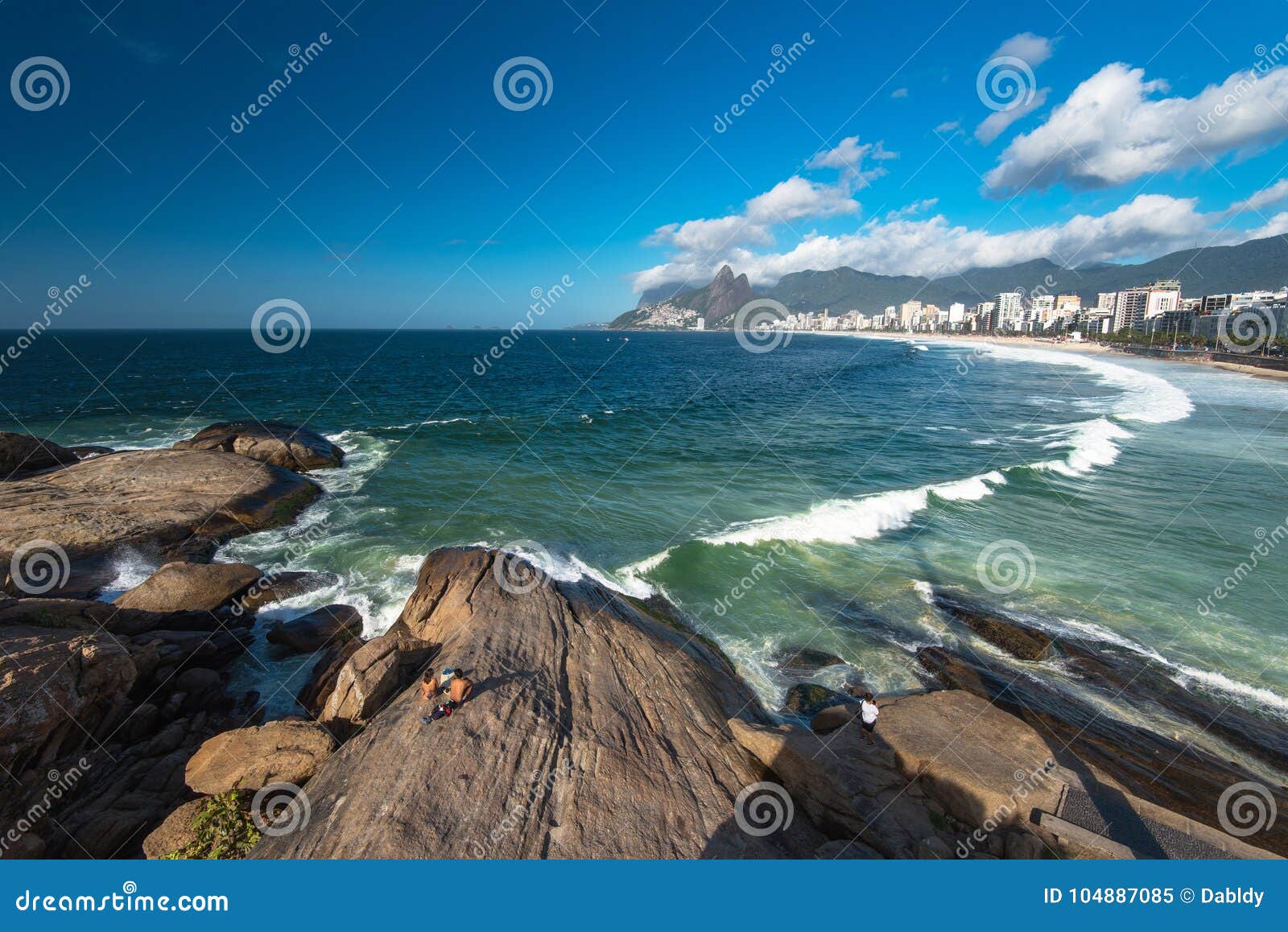 View of Ipanema Beach and Arpoador Rock Stock Image - Image of view ...