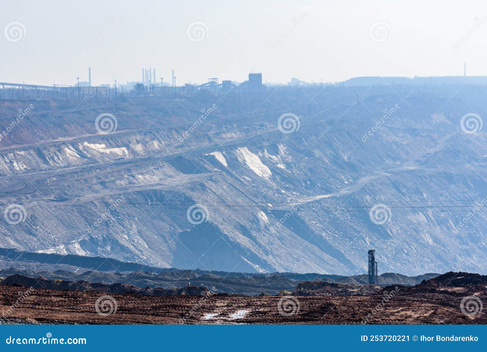 View on Iron Ore Quarry in a Dust Haze Stock Image - Image of mining ...