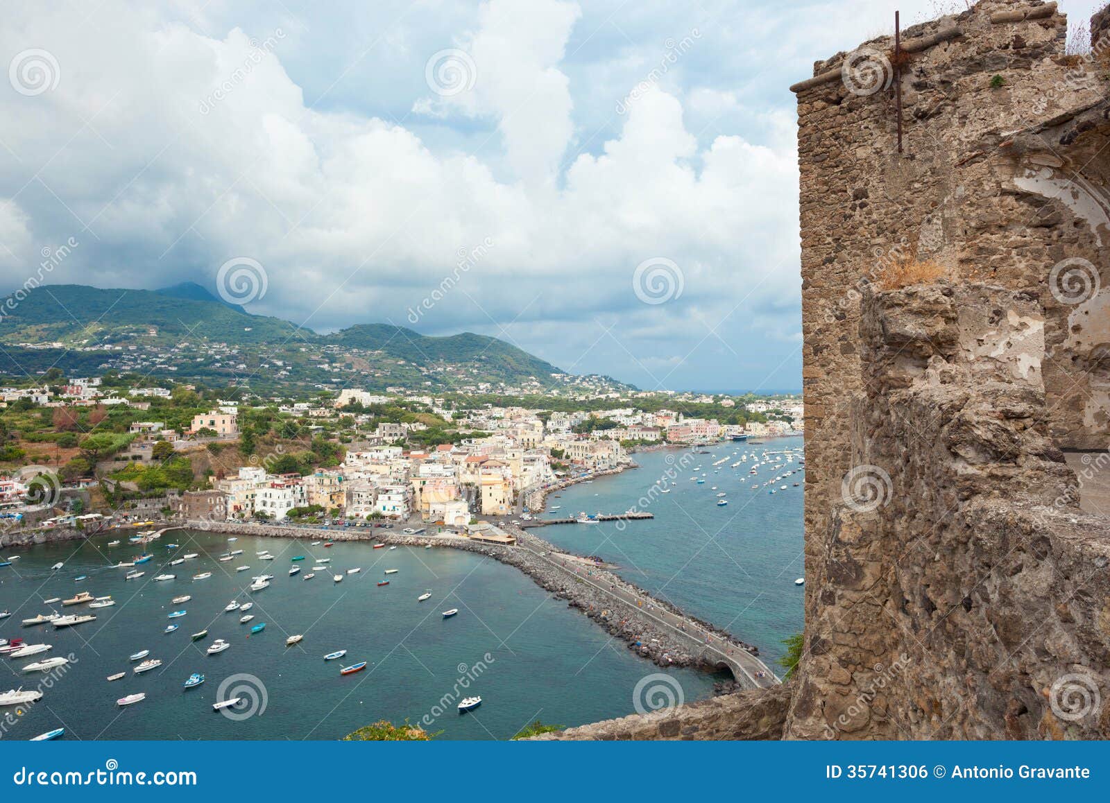 View of Ischia Ponte from Aragonese Castle Stock Photo - Image of ...