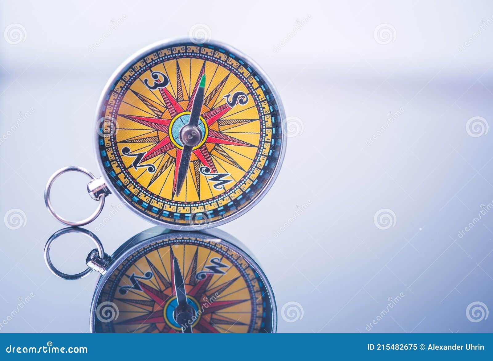 View of Isolated Compass. Blue Backround Stock Image - Image of vector ...