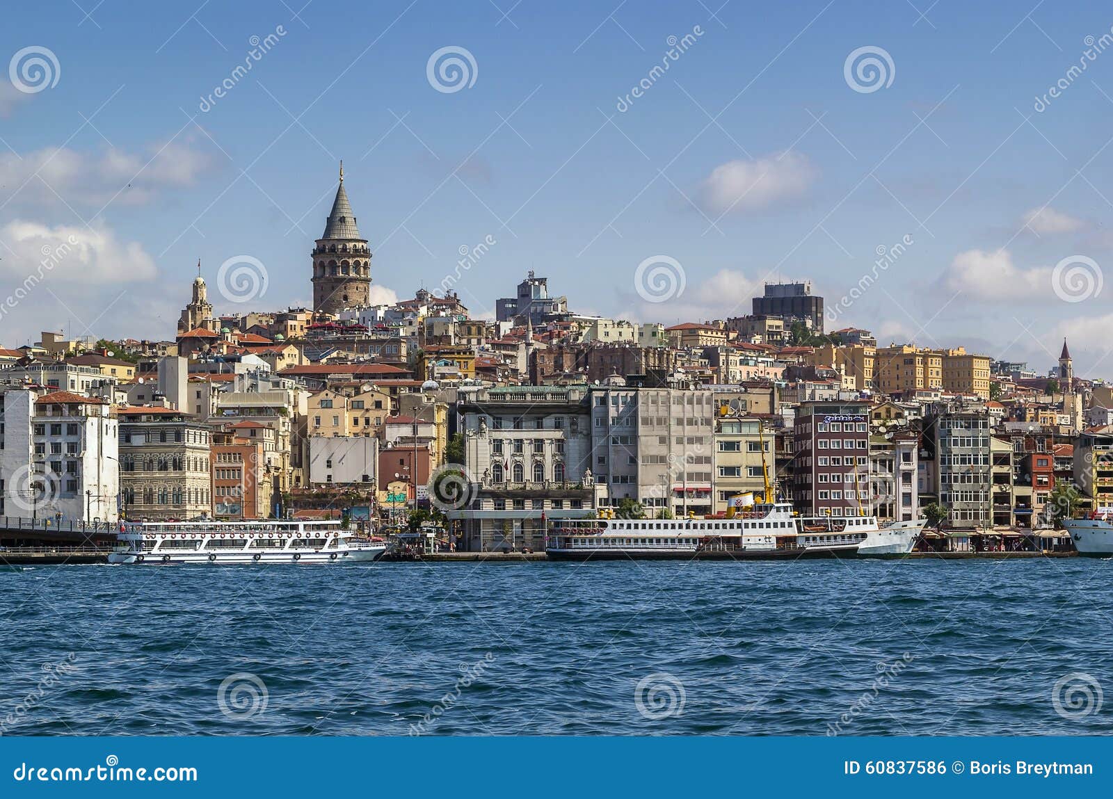 View of Istanbul Beyoglu Area Stock Photo - Image of blue, landmark ...