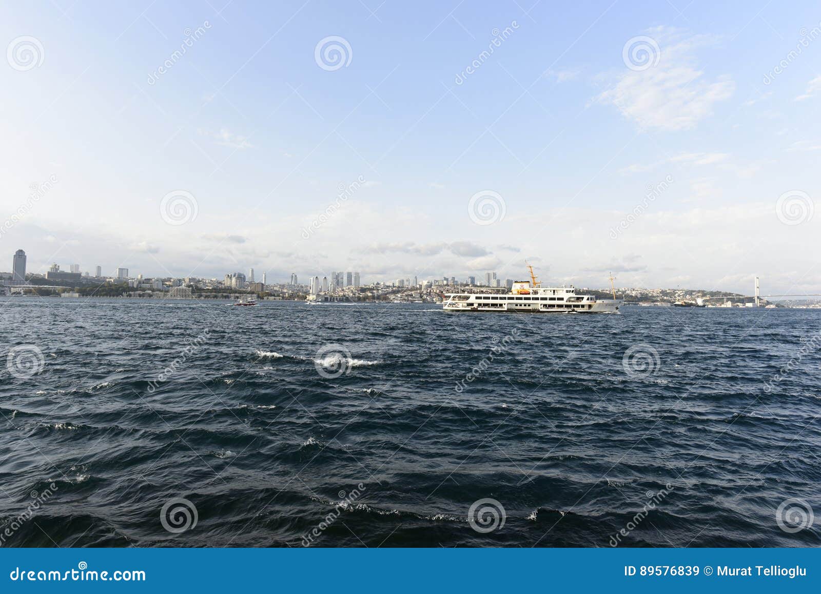 View of the Istanbul Bosphorus Sea and City Stock Image - Image of ...