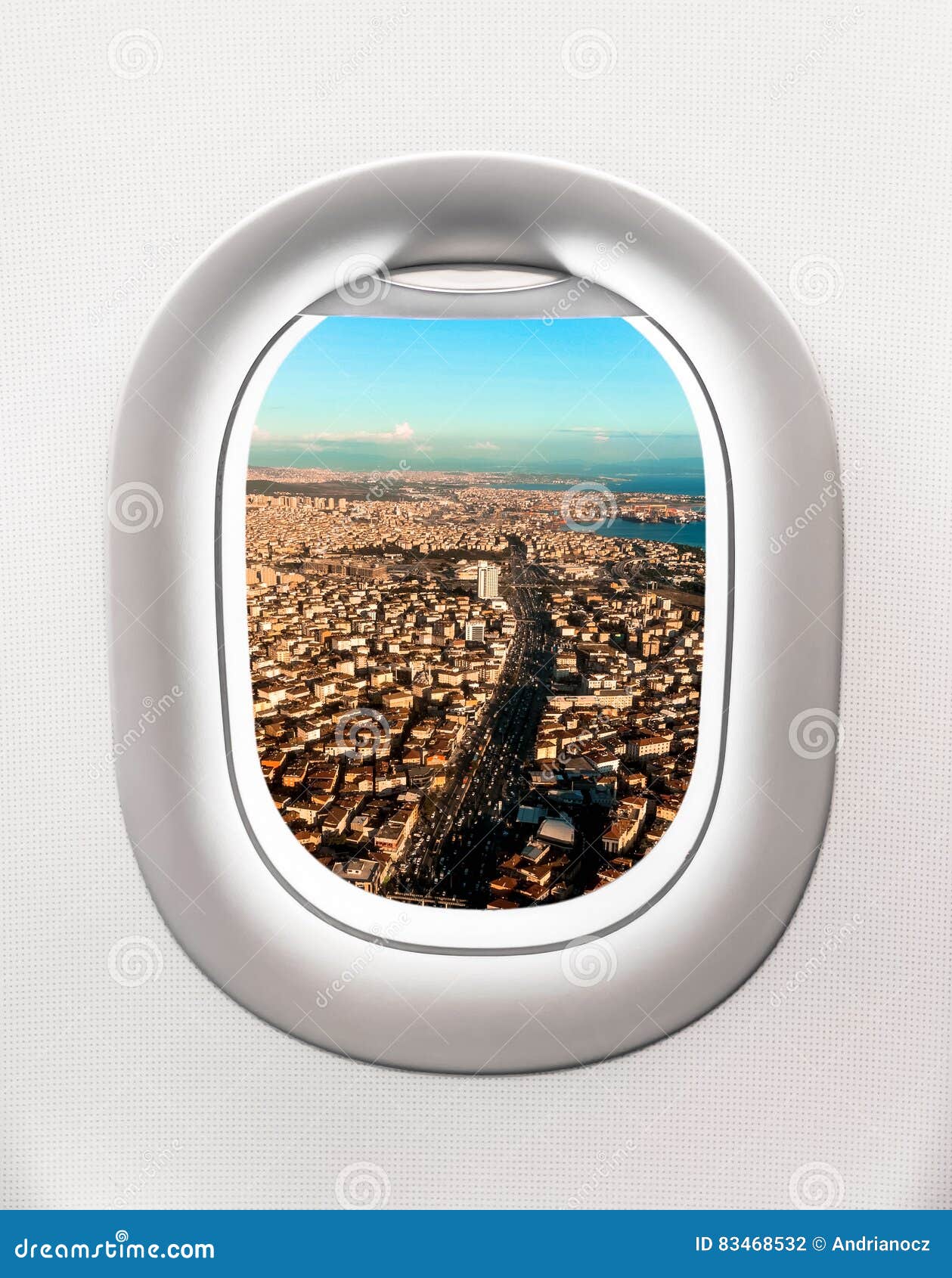 View of Istanbul City in Turkey from Airplane Window Stock Photo ...