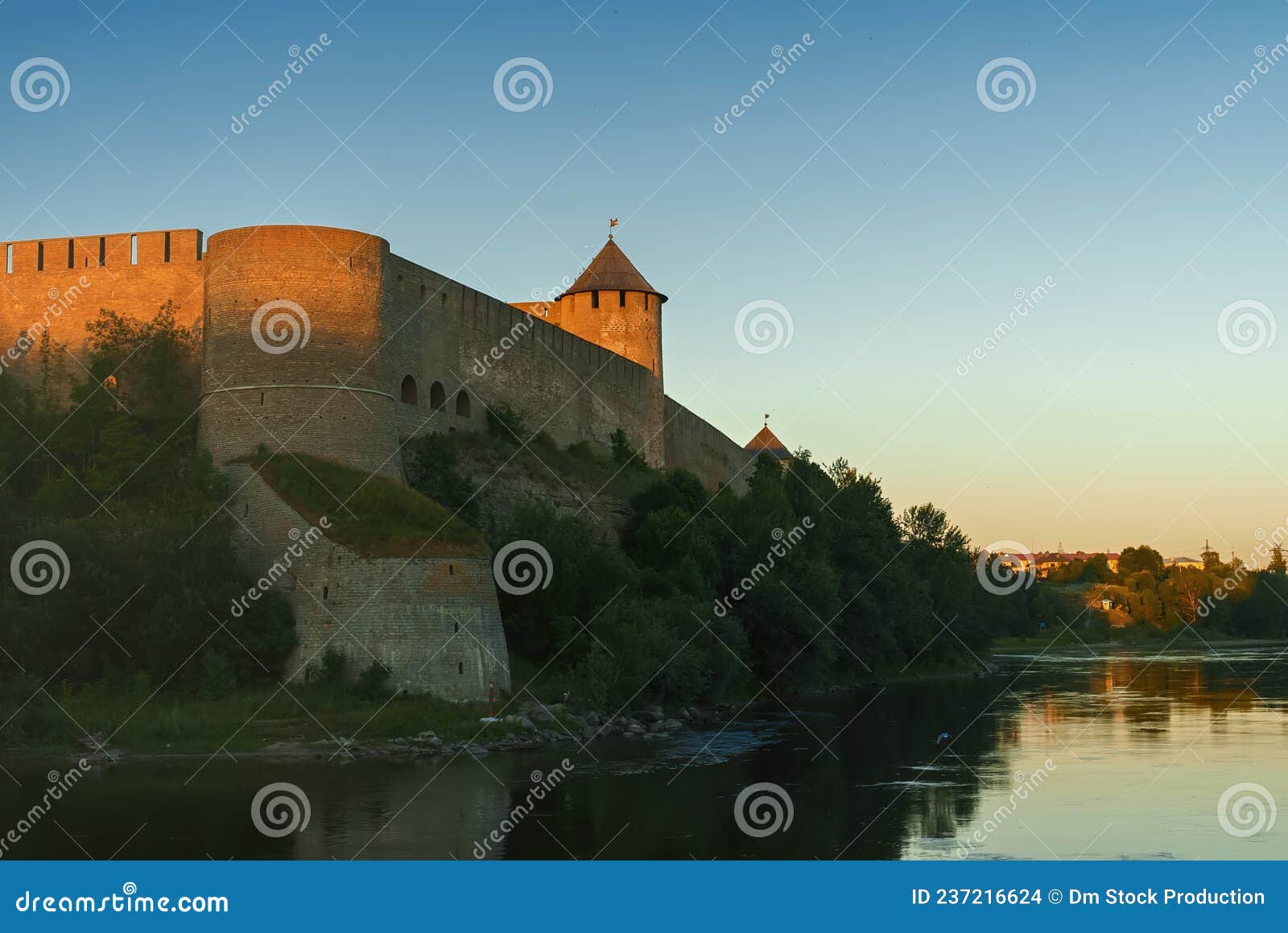 View of Ivangorod Castle stock photo. Image of ivangorod - 237216624