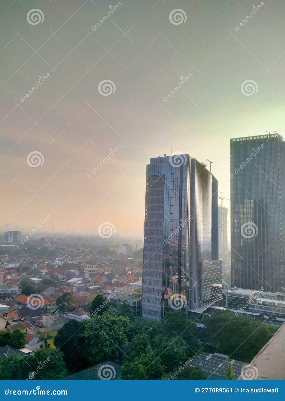 View of Jakarta Buildings in the Morning Stock Image - Image of house ...