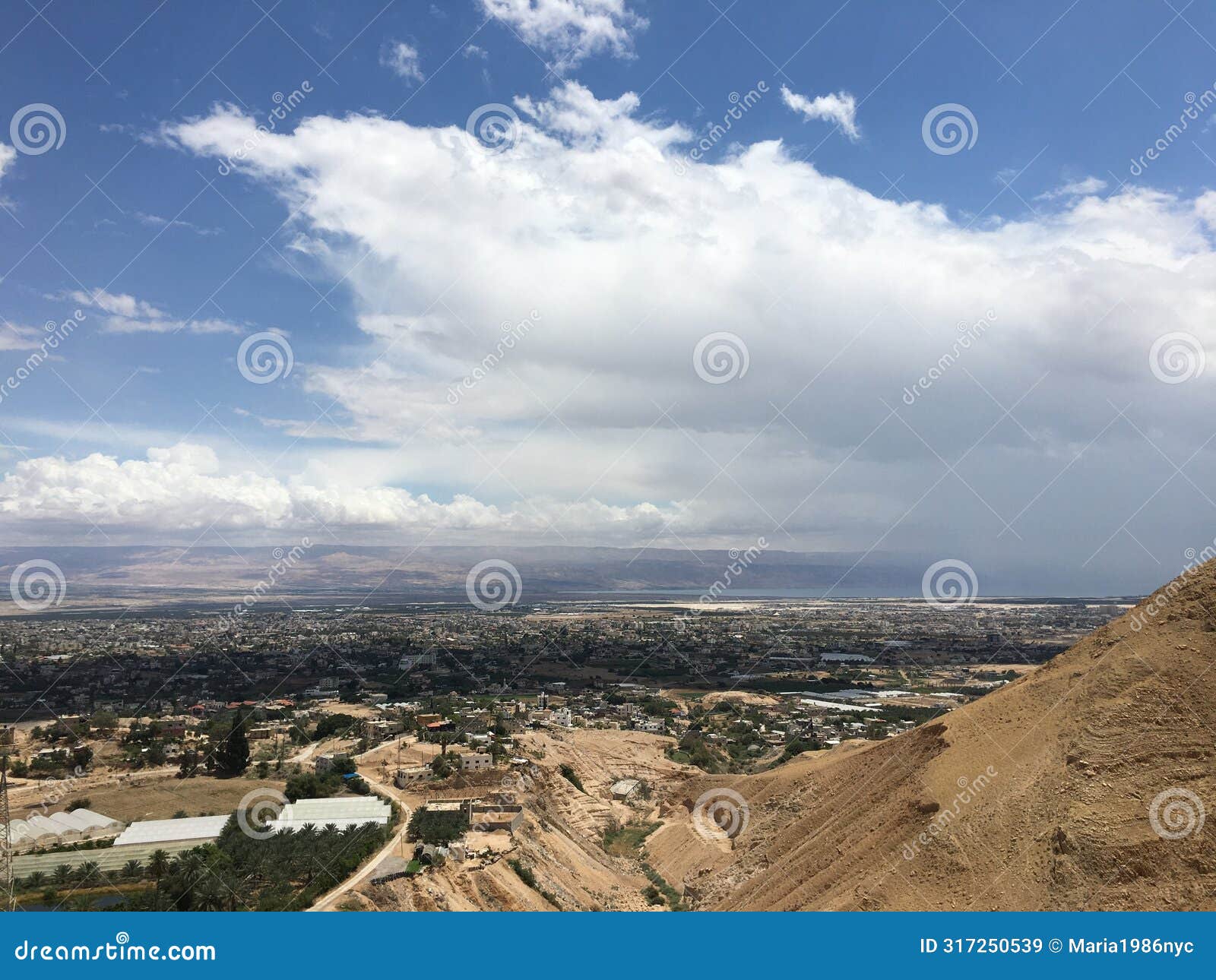 View of Jericho from Mount of Temptation in Palestine. Stock Image ...