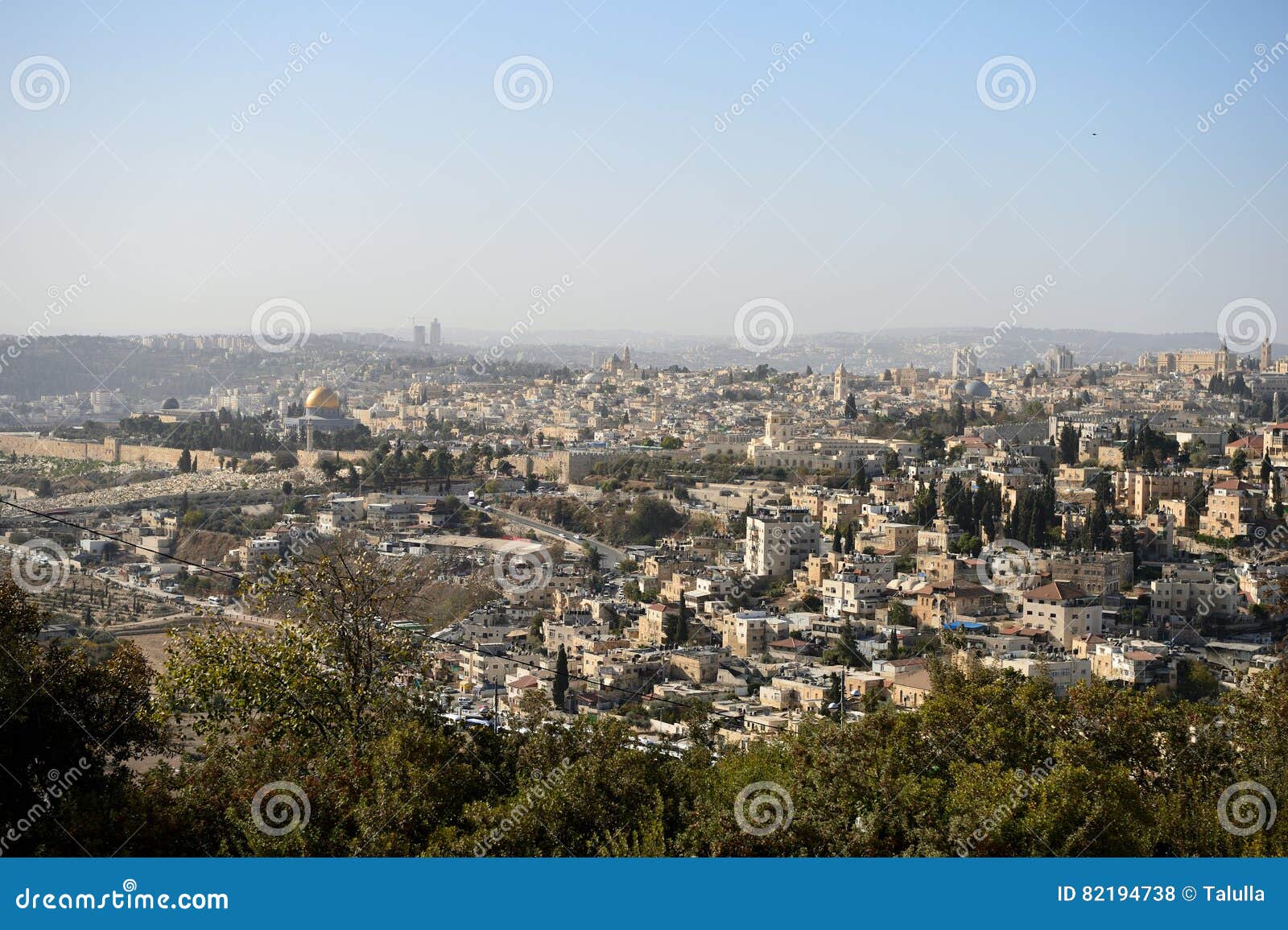 View of Jerusalem in the Early Morning Stock Photo - Image of scenery ...