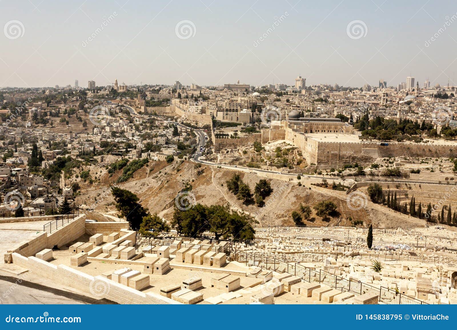 View of Jerusalem from the Mount of Olives, Israel Stock Image - Image ...