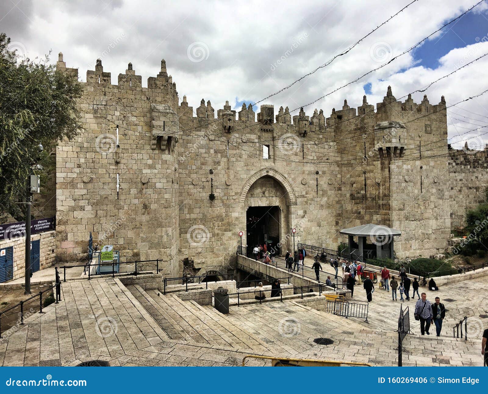 A View of the Jerusalem Walls and the Damascas Gate Editorial Photo ...