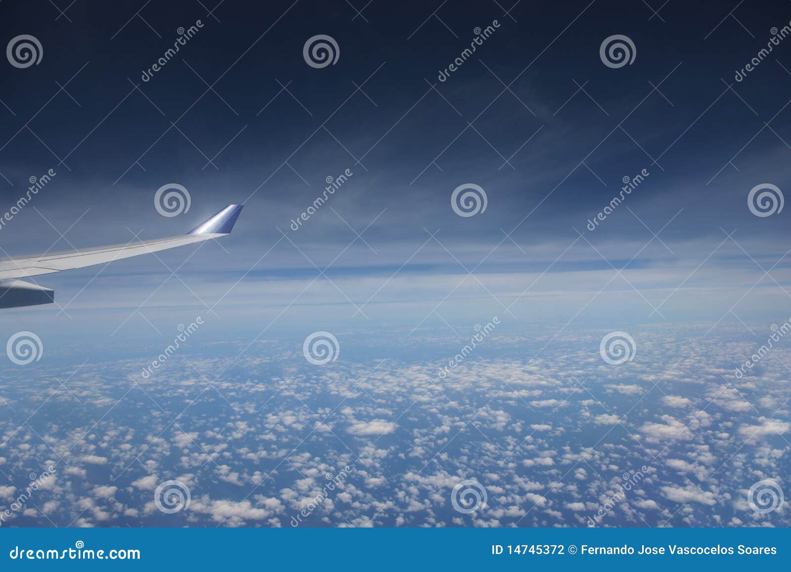 View of jet plane wing stock photo. Image of commercial - 14745372