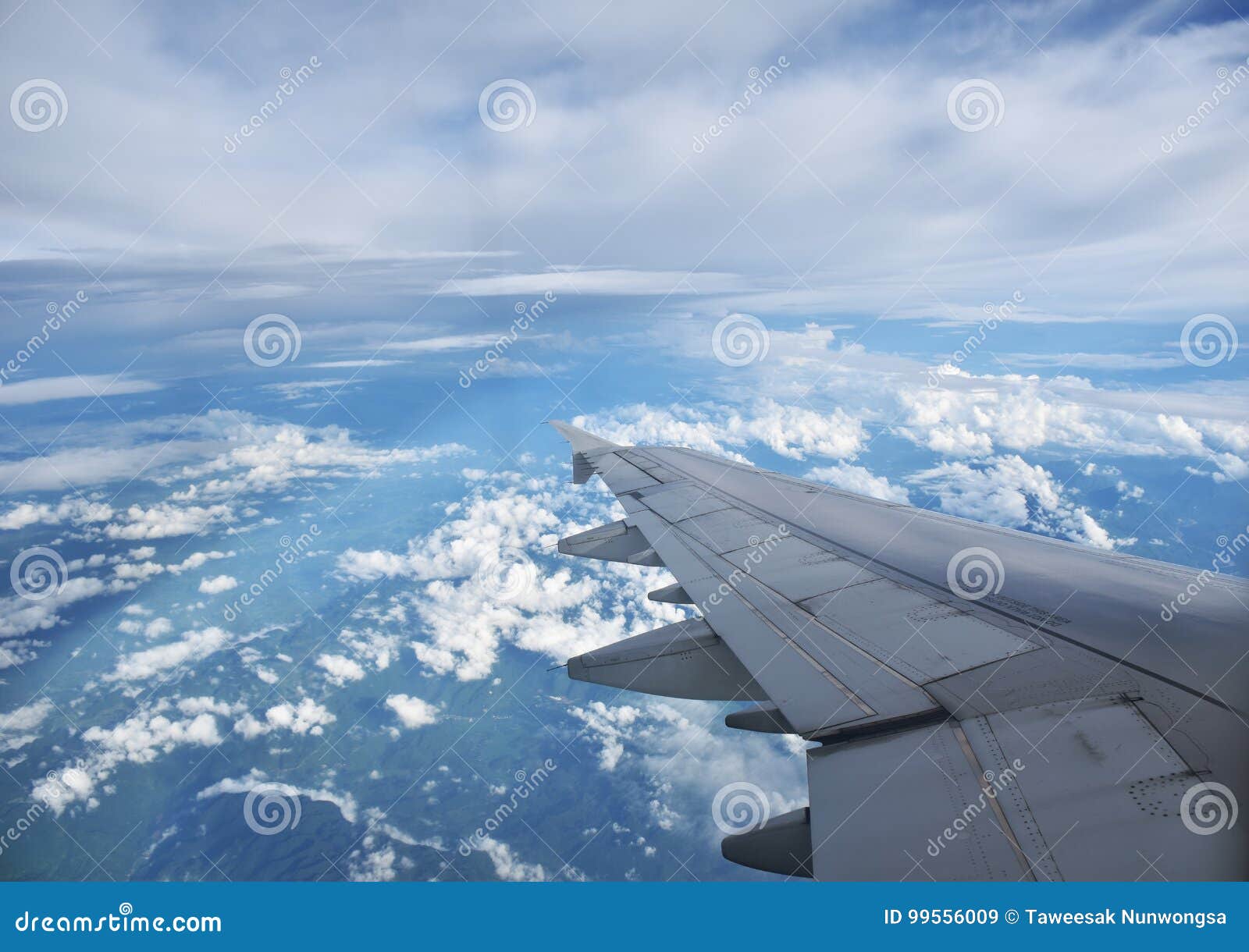 View of jet plane wing stock image. Image of holiday - 99556009