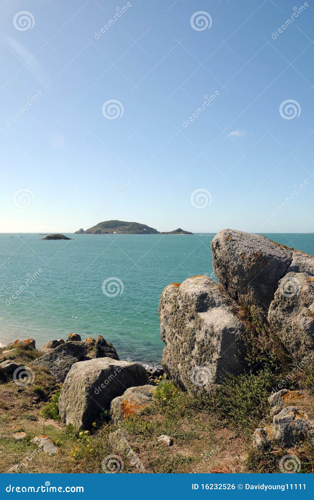 View of Jethou from Herm stock photo. Image of strait - 16232526