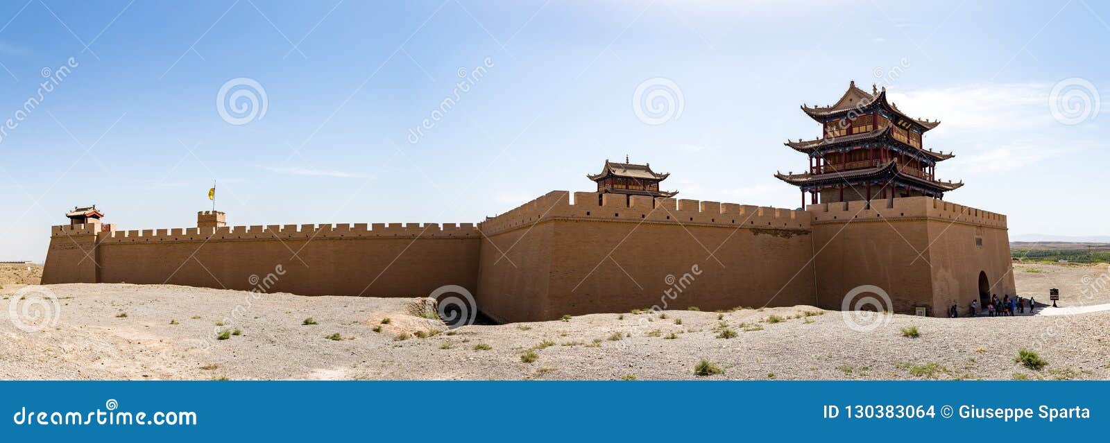 View of Jiayuguan Fort from the Gate Facing the Gobi Desert, Gansu ...