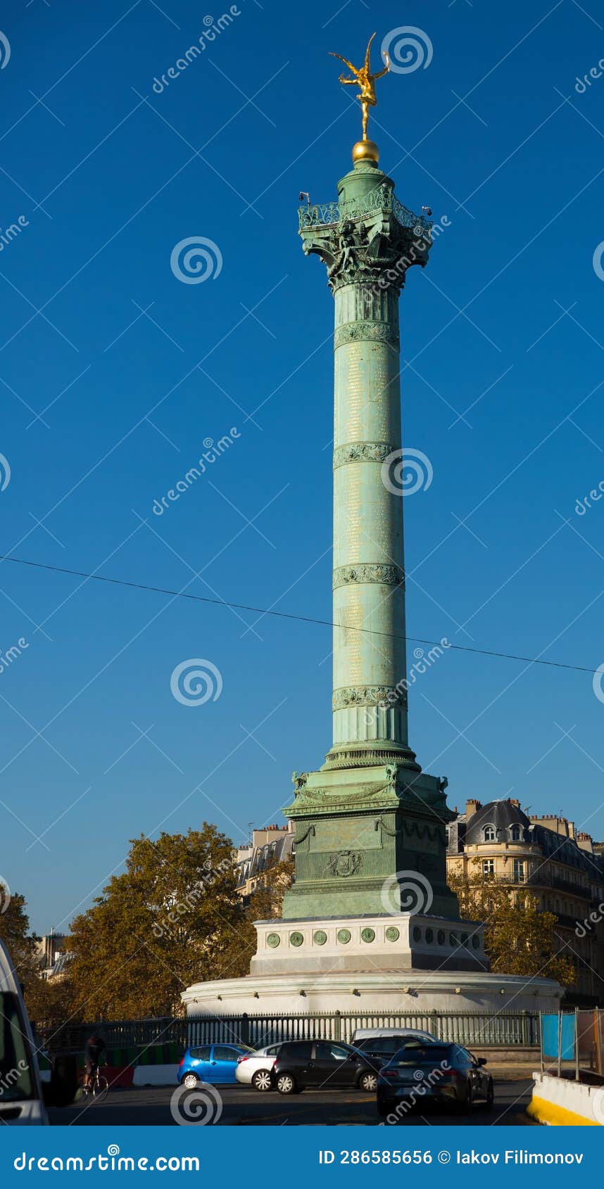 View of July Column at Bastille Square Stock Photo - Image of ...