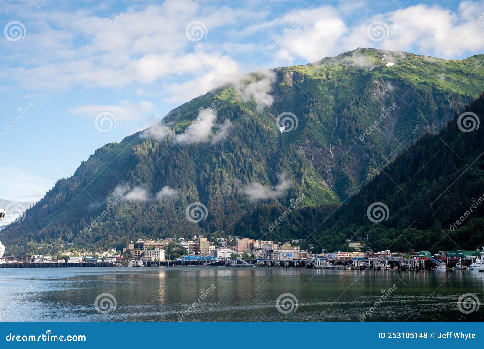 View of Juneau Alaska Skyline and Docks Stock Photo - Image of capital ...