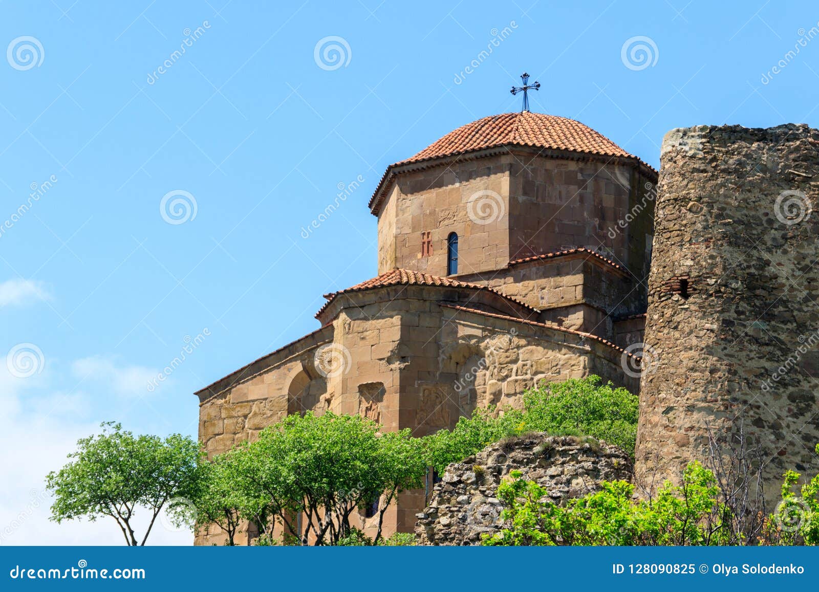 View on the Jvari Monastery in Georgia Stock Image - Image of orthodox ...