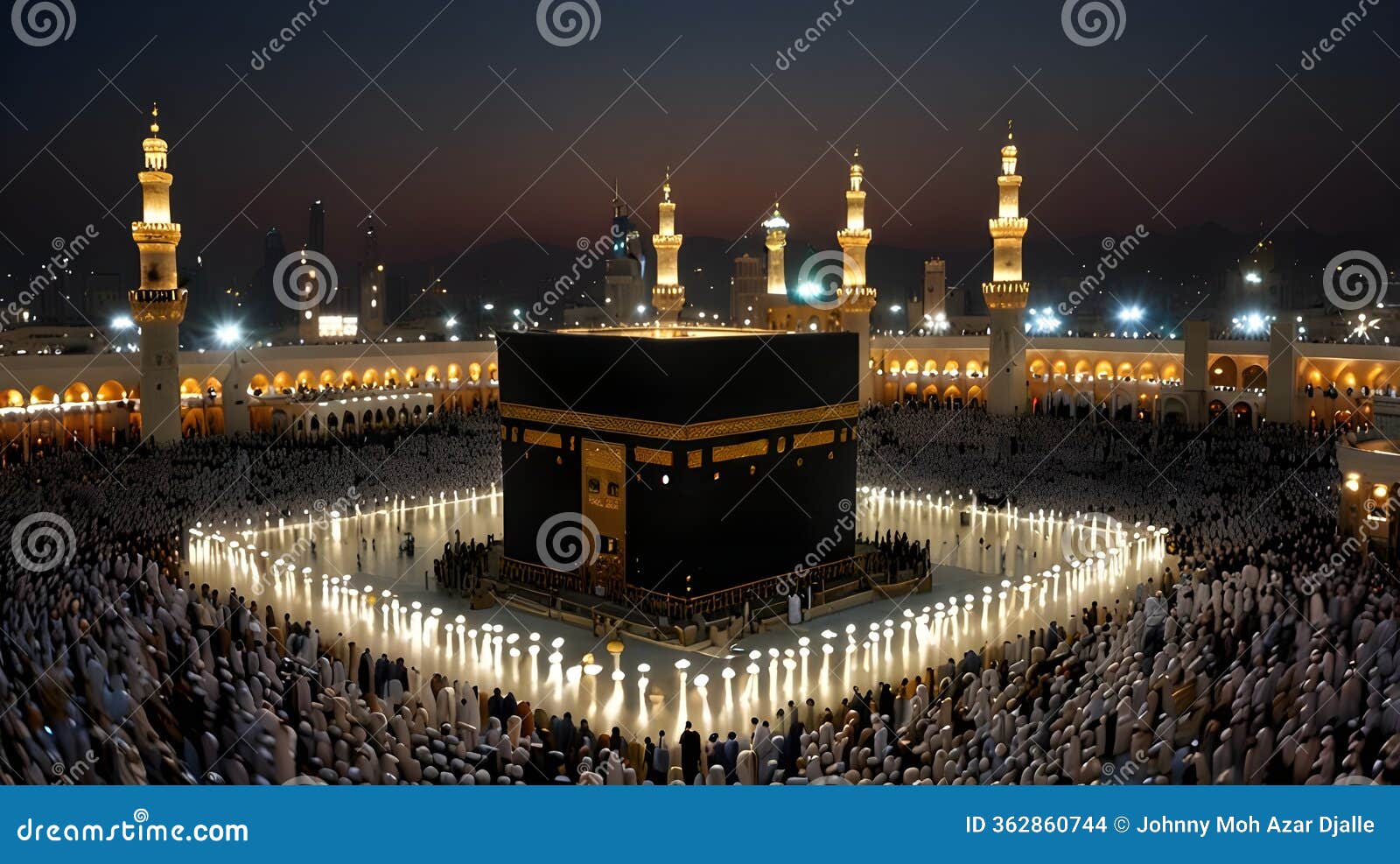 A View of the Kaaba in Makkah, Illuminated by Soft Light during Evening ...