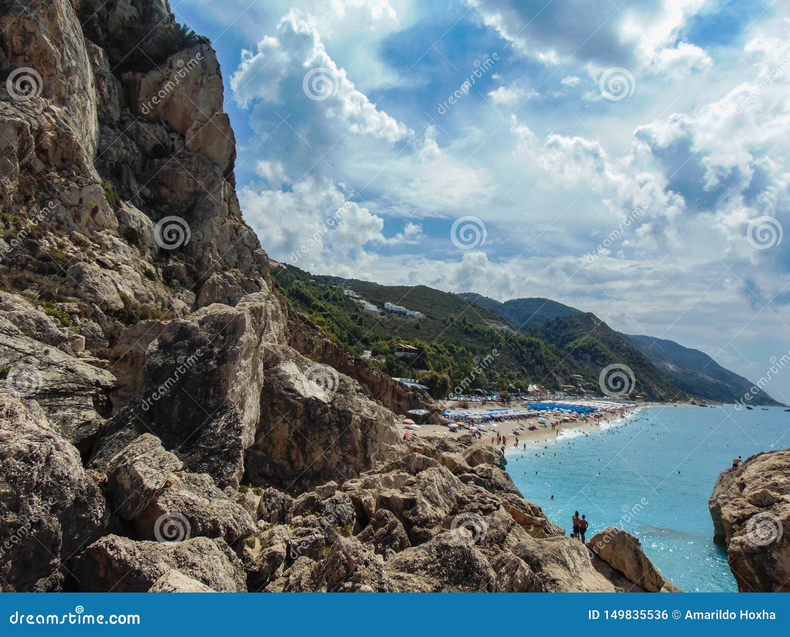View of Kathisma beach editorial photo. Image of lefkas - 149835536