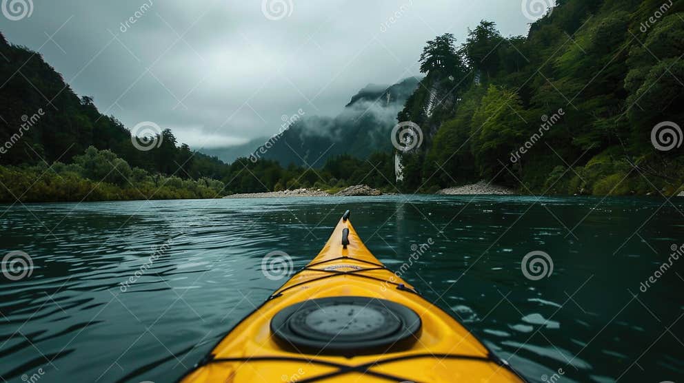 A View of a Kayak from the Front Showing Its Shape and Details Stock ...