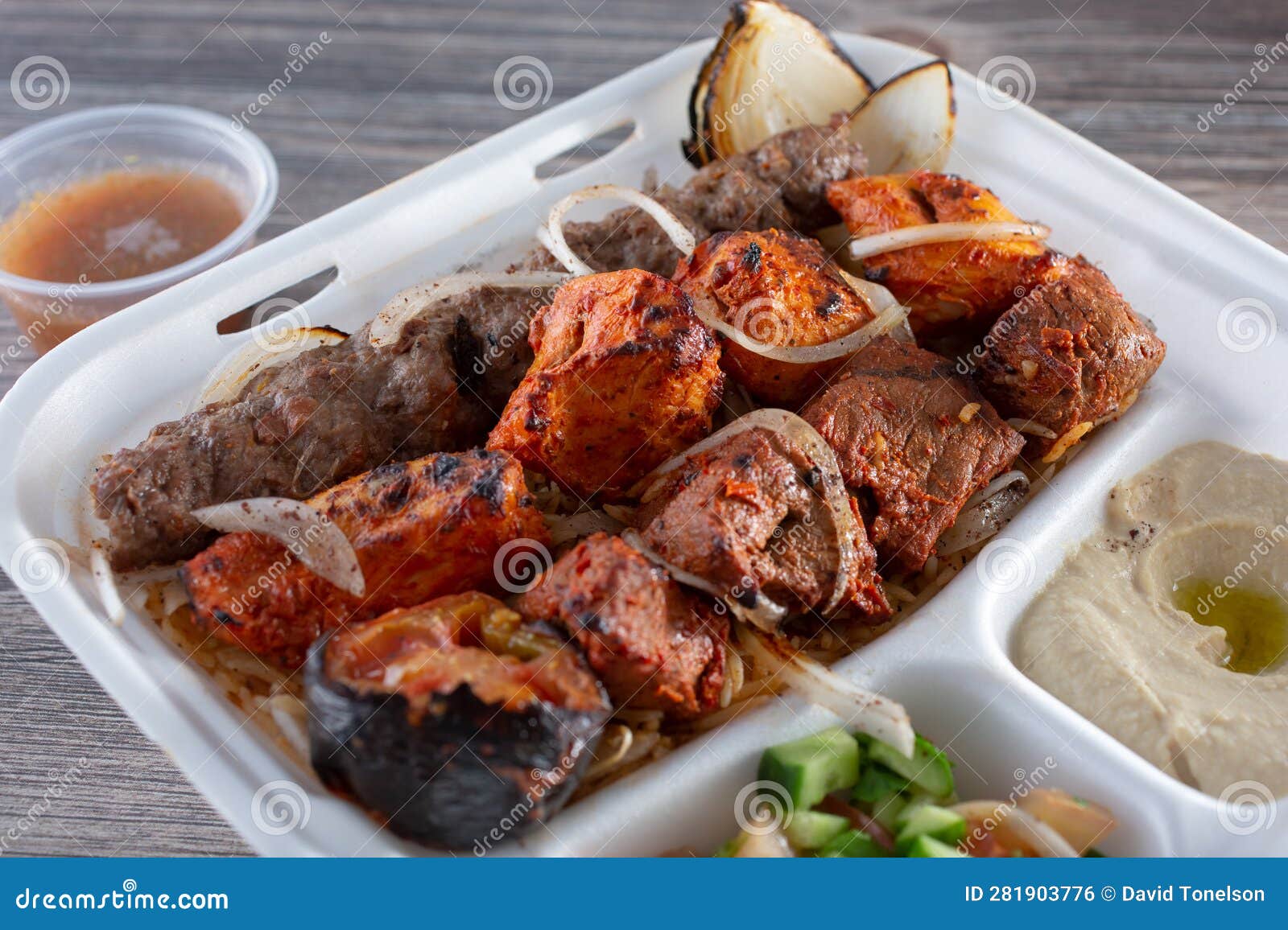 Kebab combo plate stock photo. Image of foam, salad - 281903776