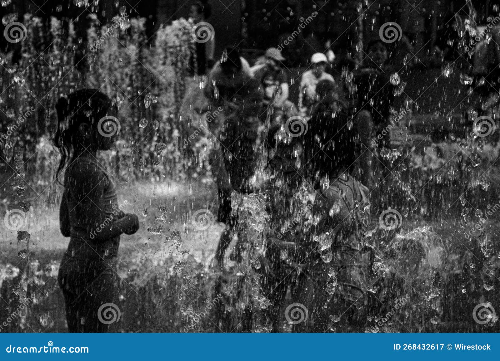 View of Kids Behind Glass with Water Drops Stock Image - Image of ...