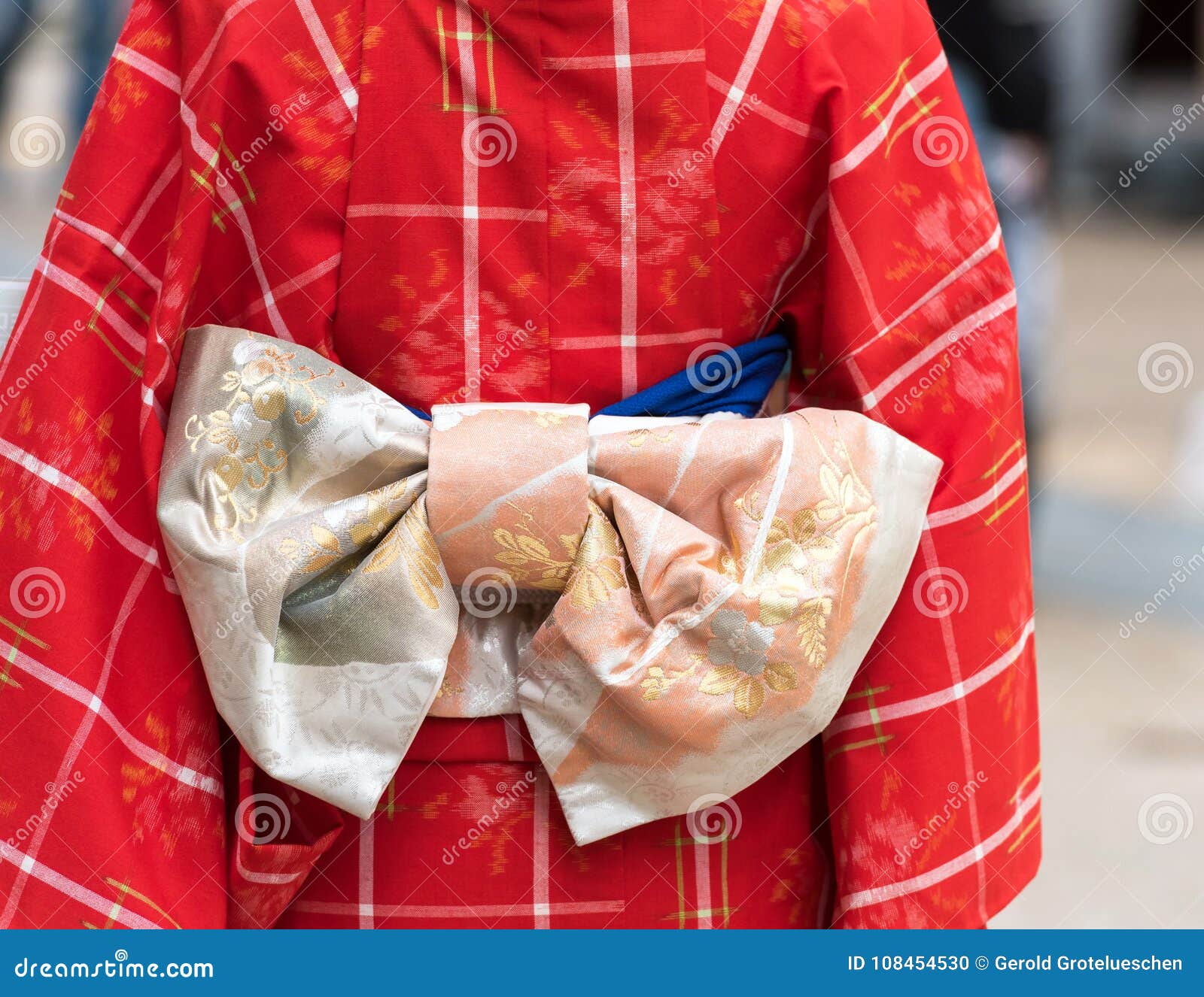 A View of a Kimono Close-up, Tokyo, Japan. Back View. Stock Photo ...