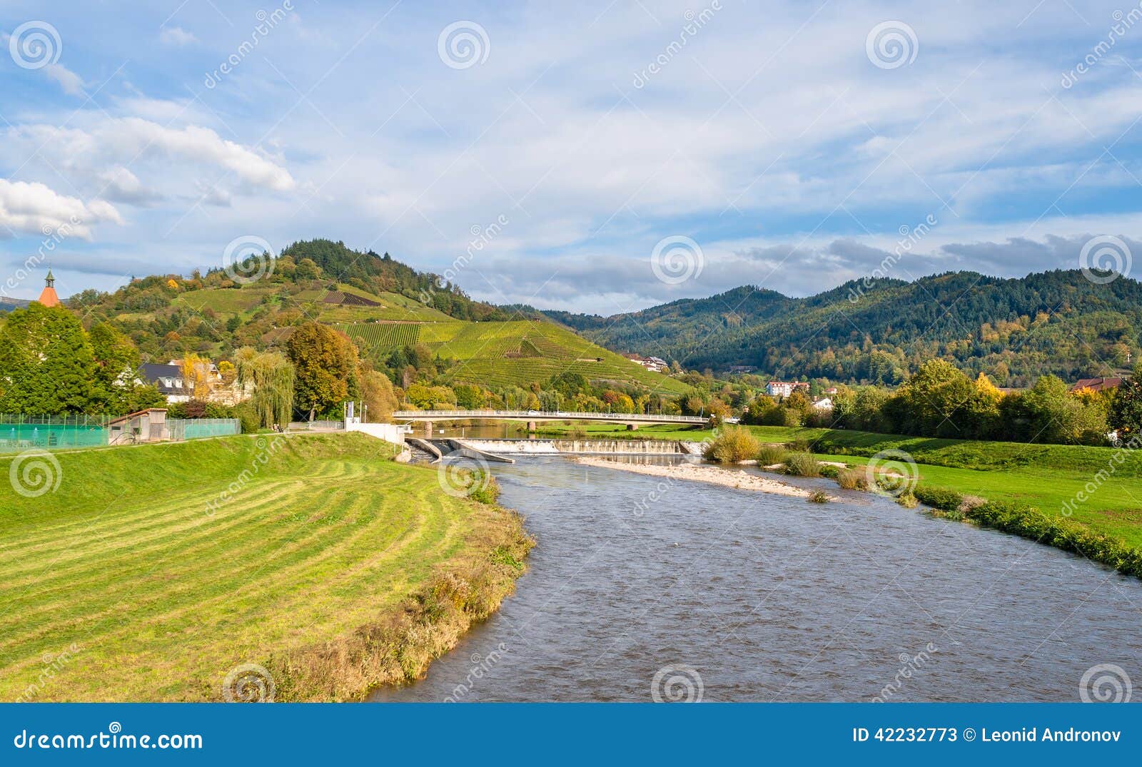 View of Kinzig River in the Black Forest Mountains. Germany - Ba Stock ...