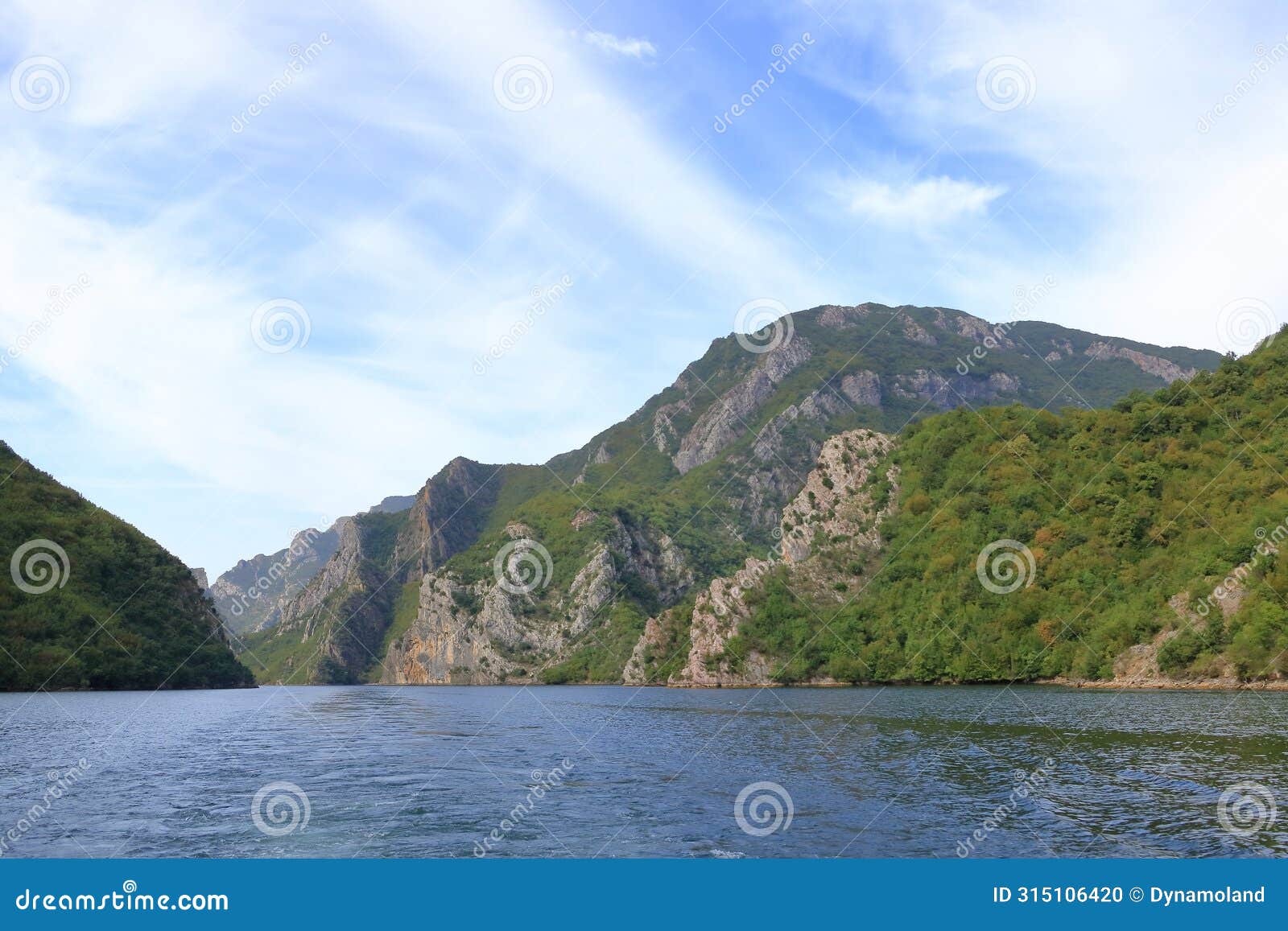 View of Koman Lake in Albania Stock Photo - Image of landscape, nature ...