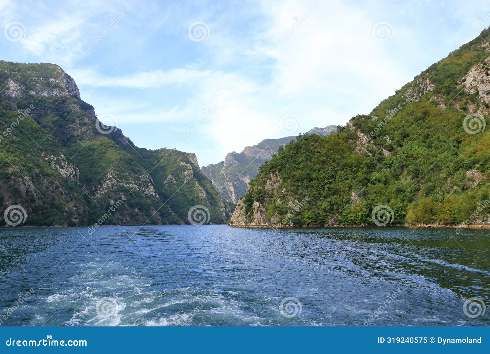 View of Koman Lake in Albania Stock Image - Image of lake, boat: 319240575