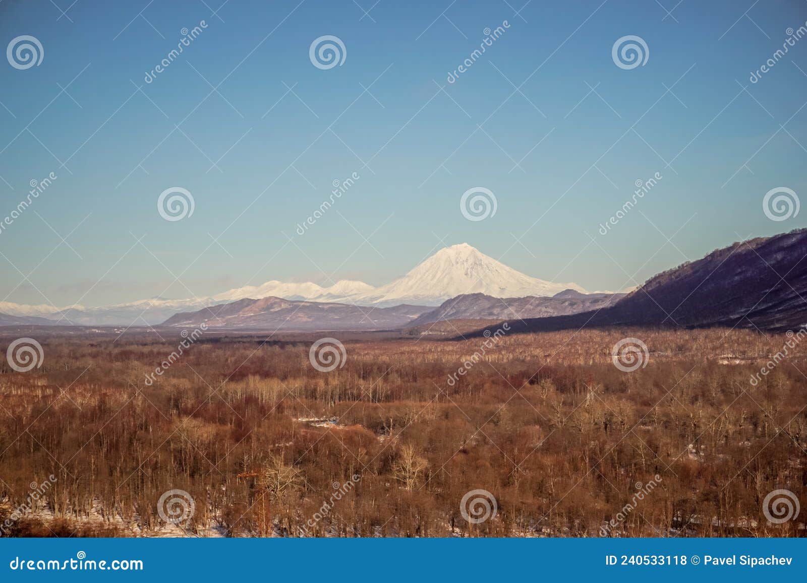 View of the Koryaksky Volcano Stock Photo - Image of blue, mount: 240533118