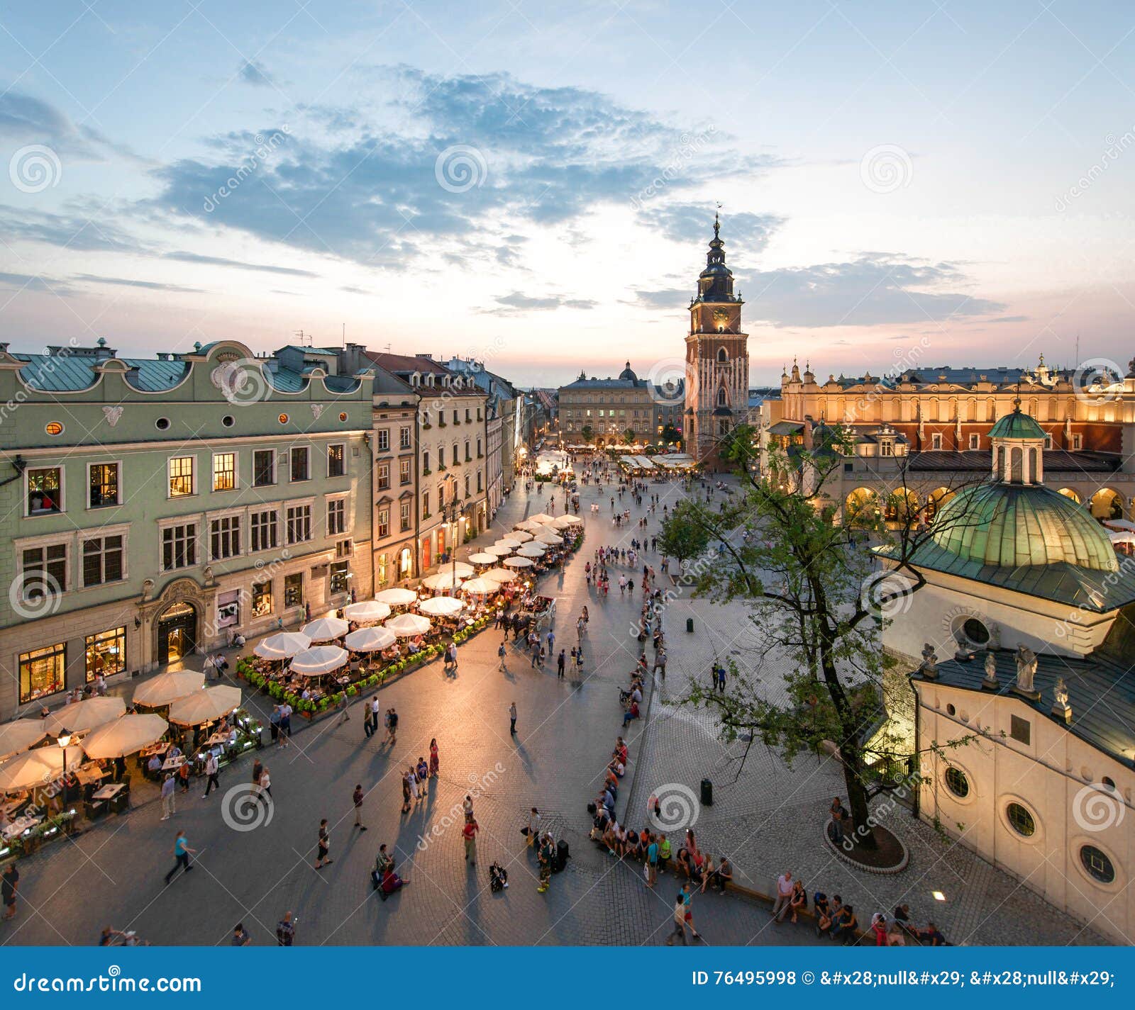 View of Krakow, Poland at Sunset Editorial Stock Photo - Image of ...