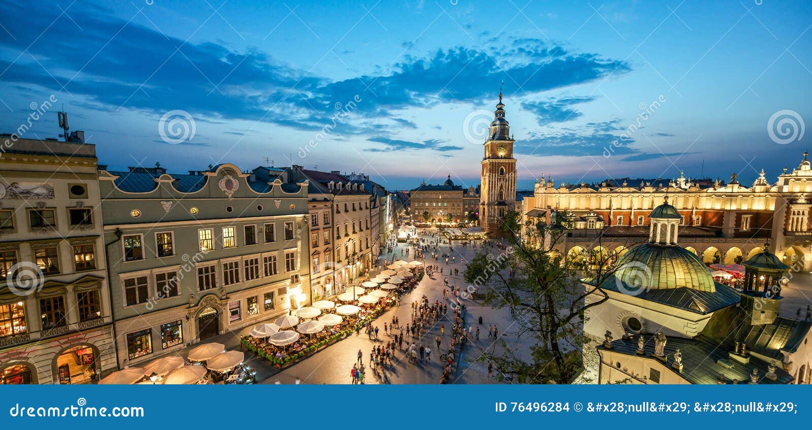 View of Krakow, Poland at Sunset Stock Photo - Image of building, scene ...