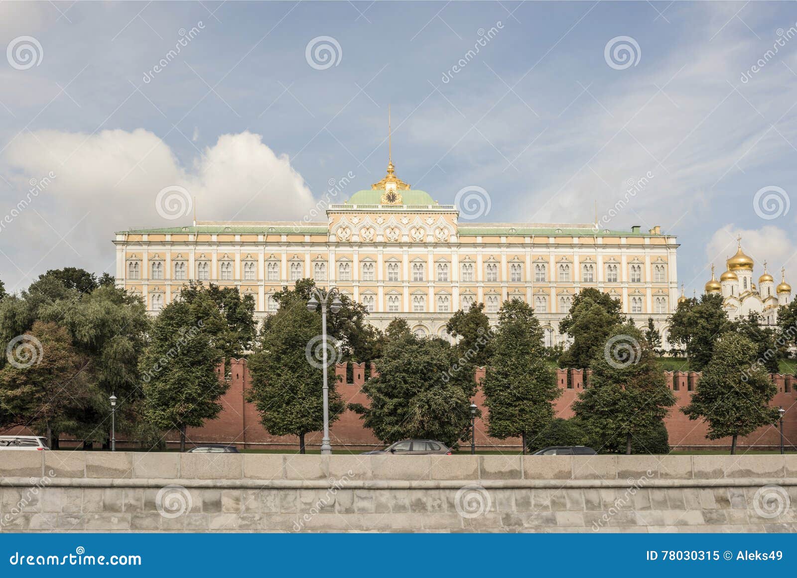View of the Kremlin from the Moskva River by Kremlin Embankment ...