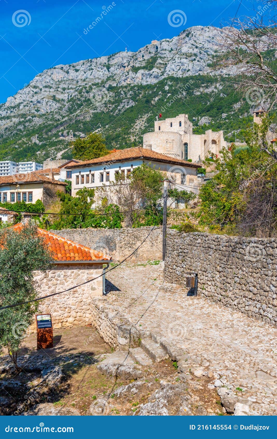 View of Kruja Castle in Albania Stock Photo - Image of balkan ...
