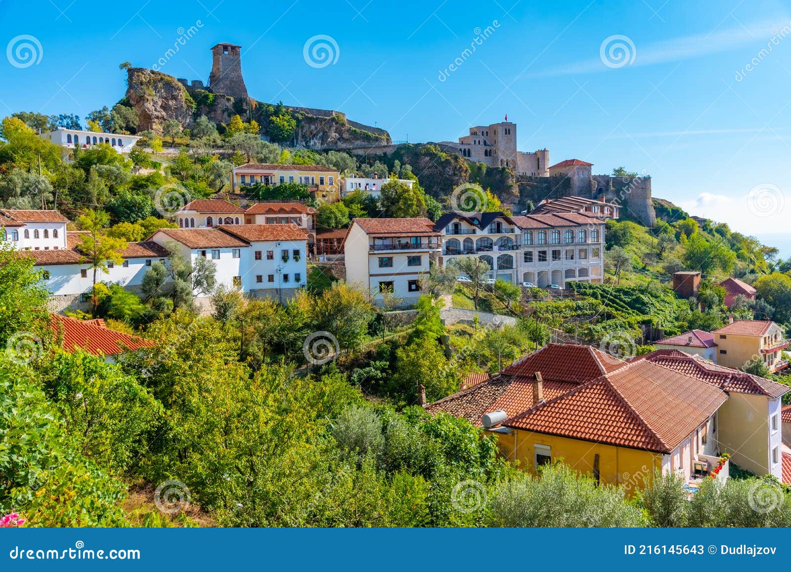 View of Kruja Castle in Albania Stock Image - Image of hill, ancient ...