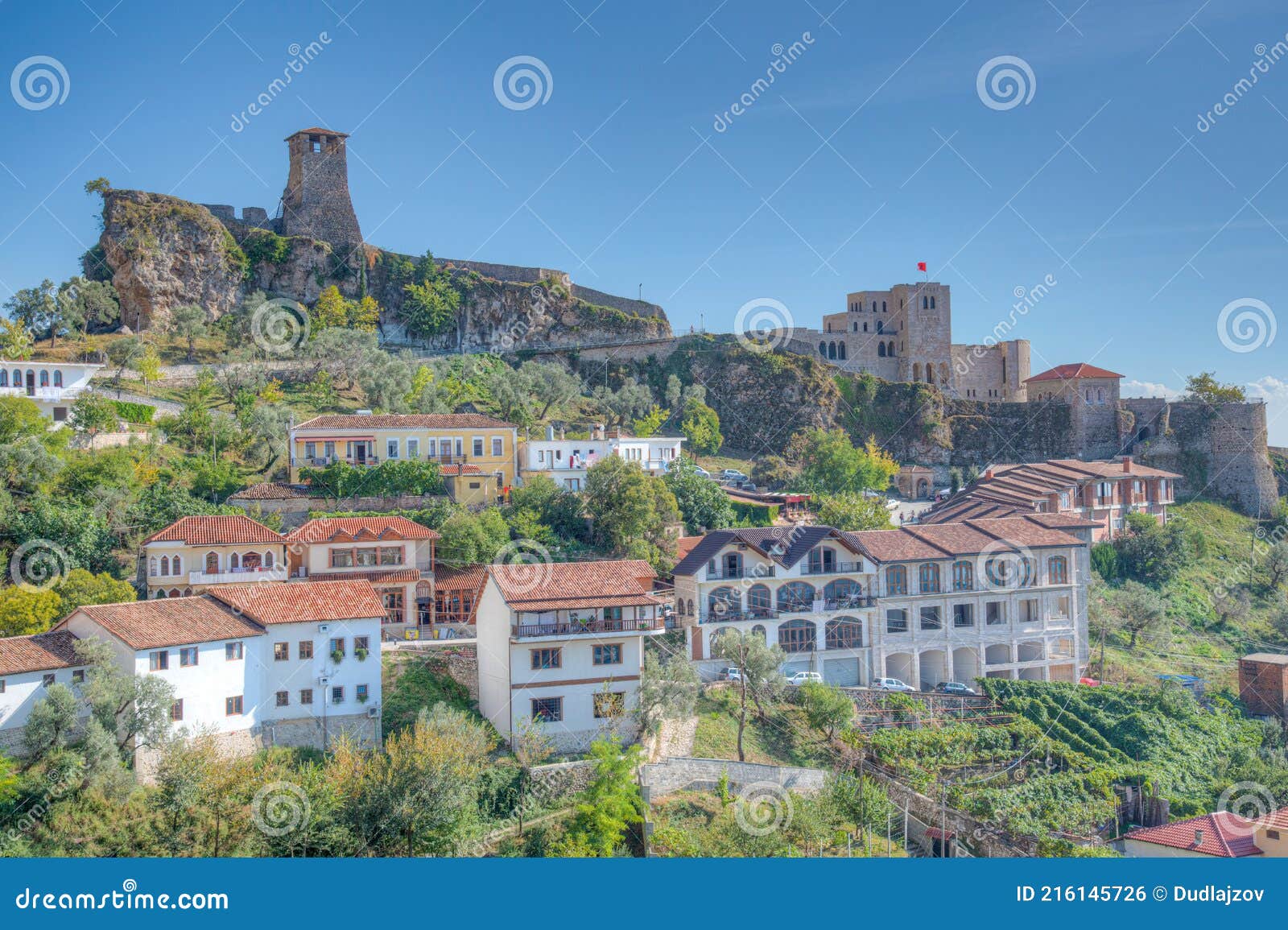 View of Kruja Castle in Albania Stock Photo - Image of cityscape ...