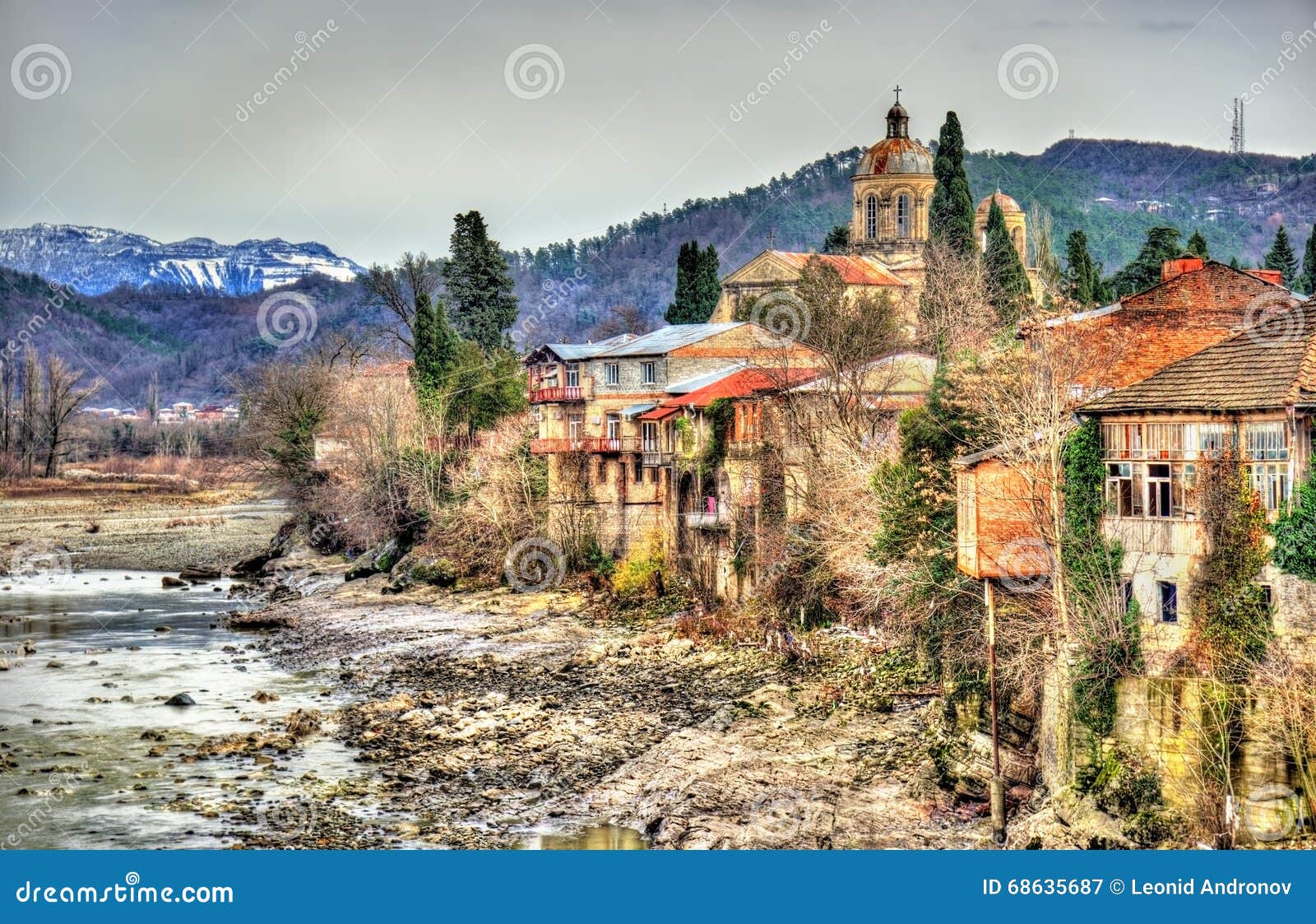 View of Kutaisi Above the Rioni River Stock Image - Image of capital ...