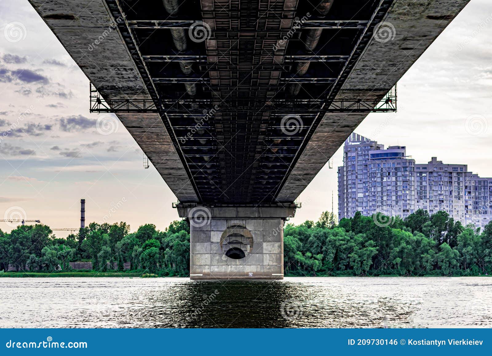 The View on the River Under the Bridge Stock Photo - Image of view ...