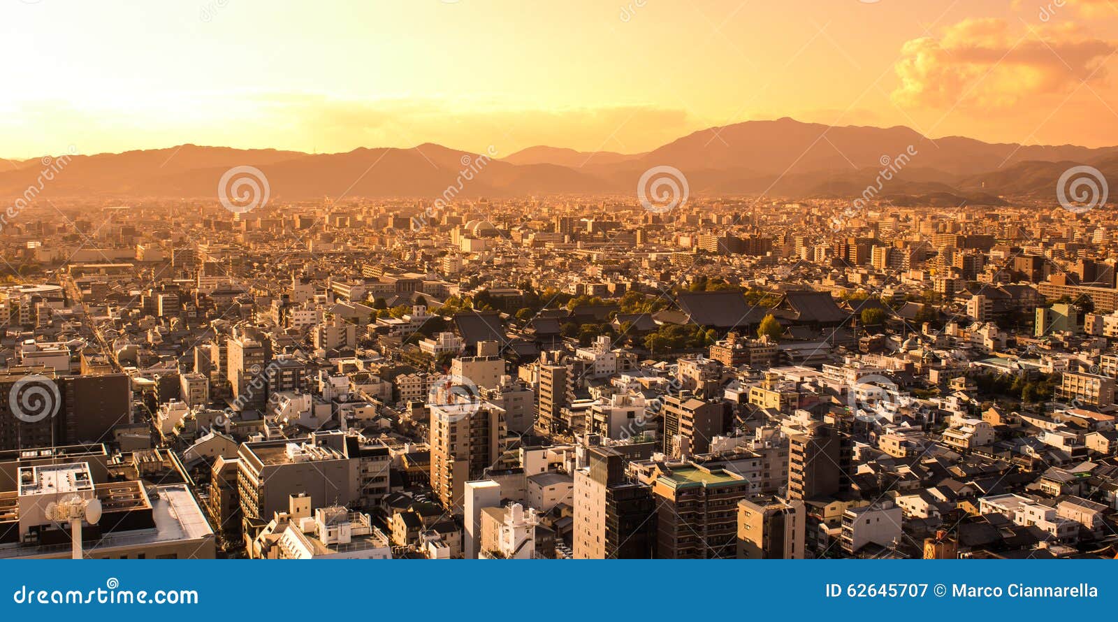 View of Kyoto at Sunset, Japan Stock Image - Image of cityscape ...