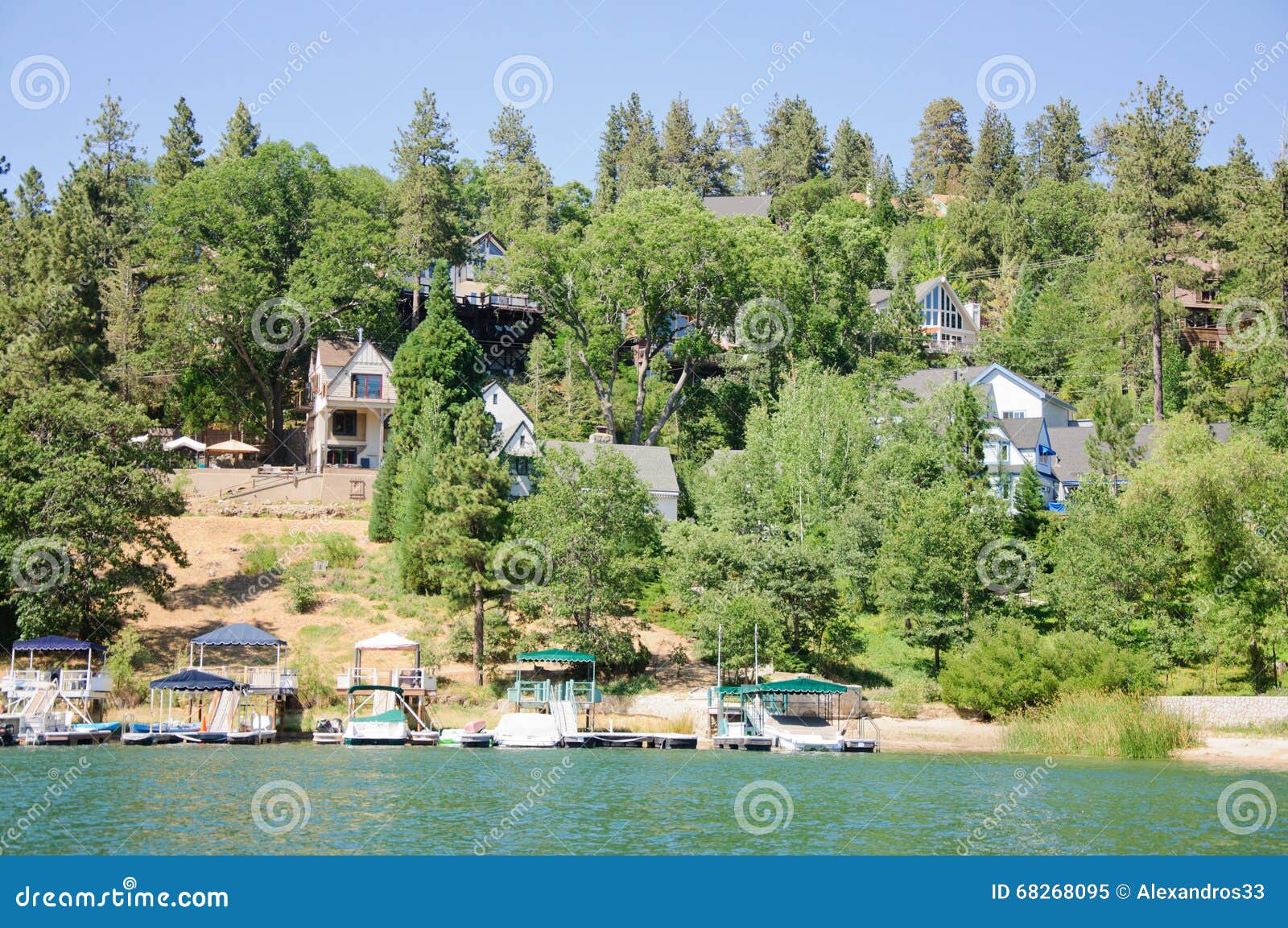 View of Lake Arrowhead in California Stock Image - Image of natural ...