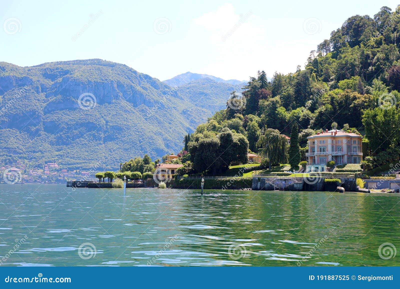 View on Lake Como Coast and Mountains from Ship Editorial Image - Image ...