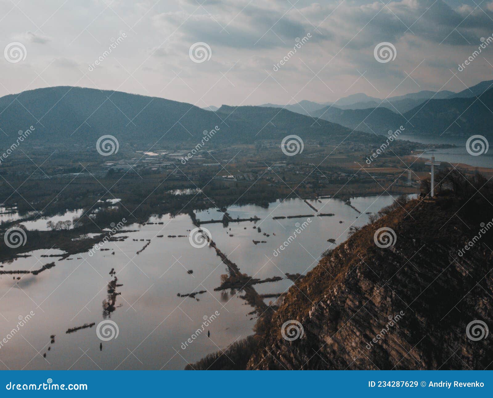 View on the Lake from the Drone Stock Image - Image of panorama ...
