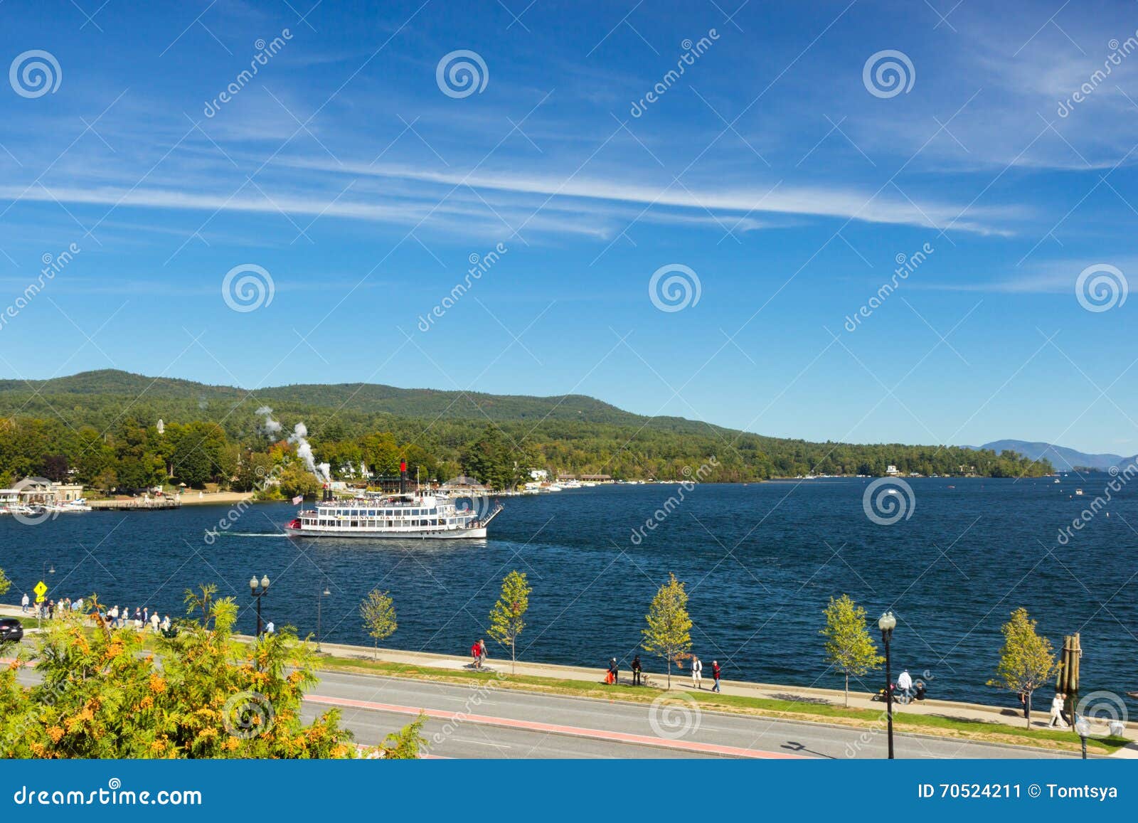 View of Lake George stock image. Image of climbing, saratoga - 70524211