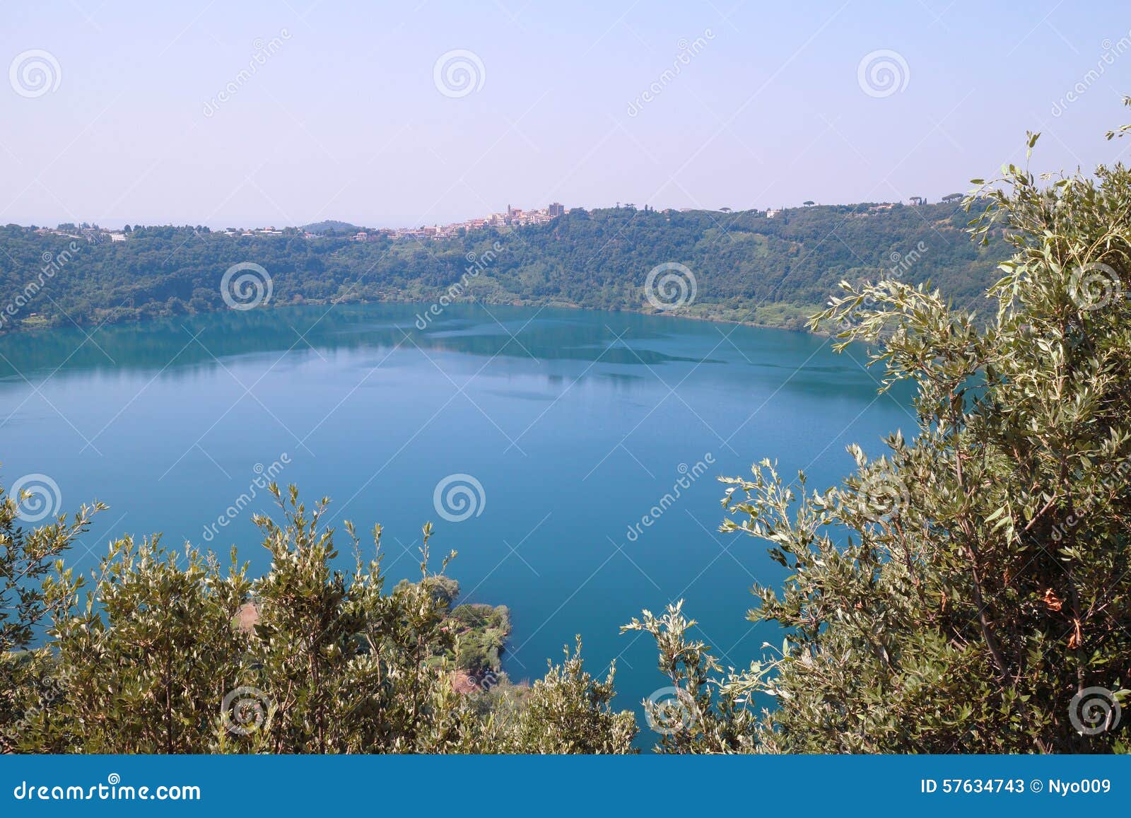 View of the Lake Nemi stock image. Image of coast, italy - 57634743