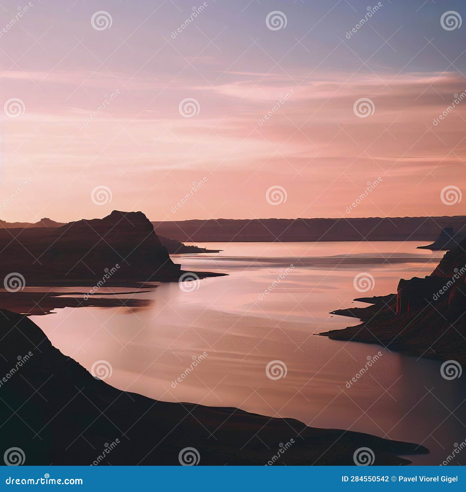 View Of Lake Powell During Sunset Stock Photography | CartoonDealer.com ...
